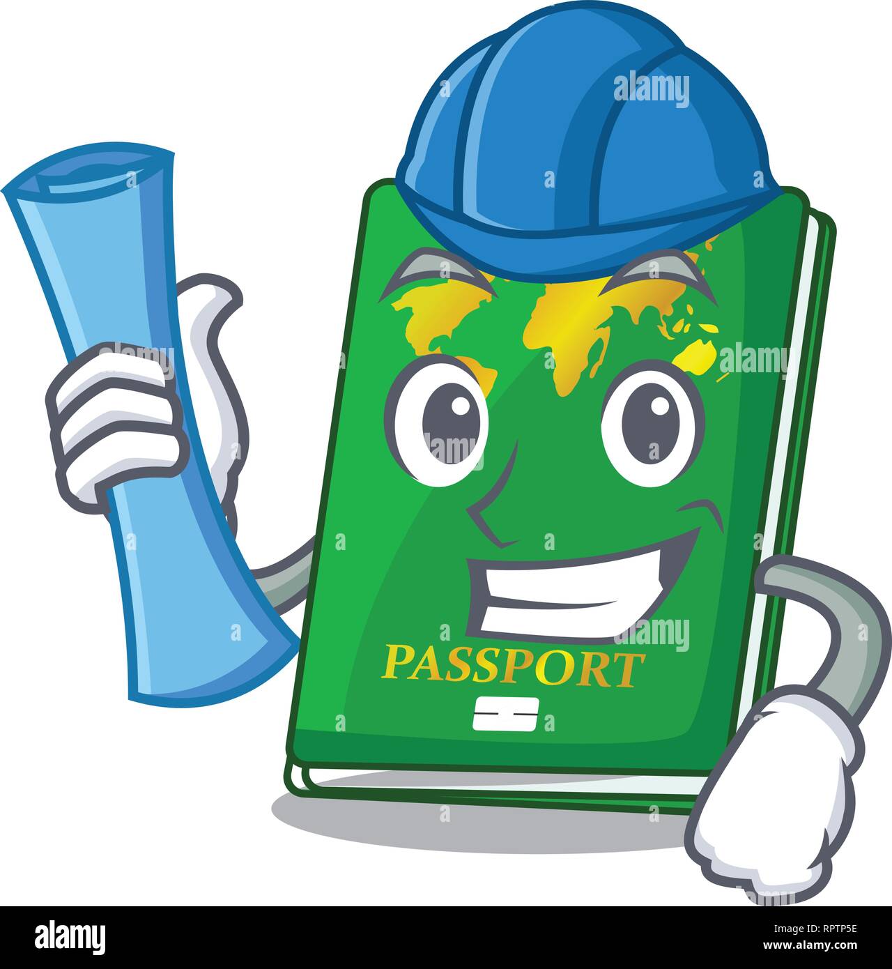 Architect green passport in the cartoon shape Stock Vector Image & Art ...