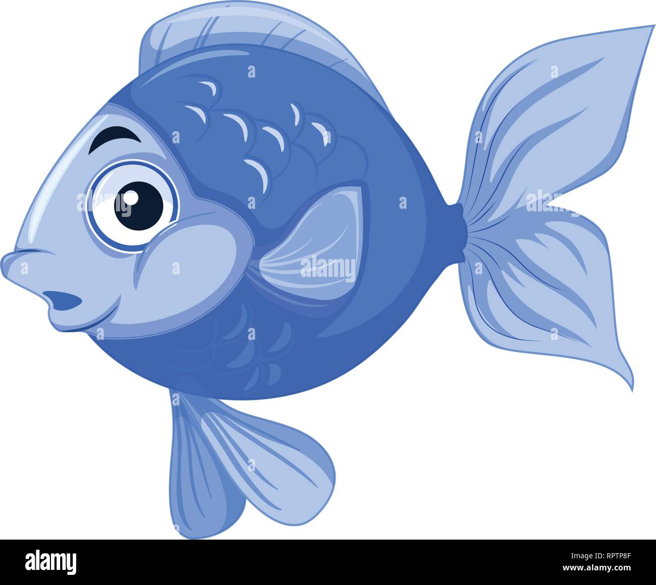 Large cute blue fish illustration Stock Vector Image & Art - Alamy