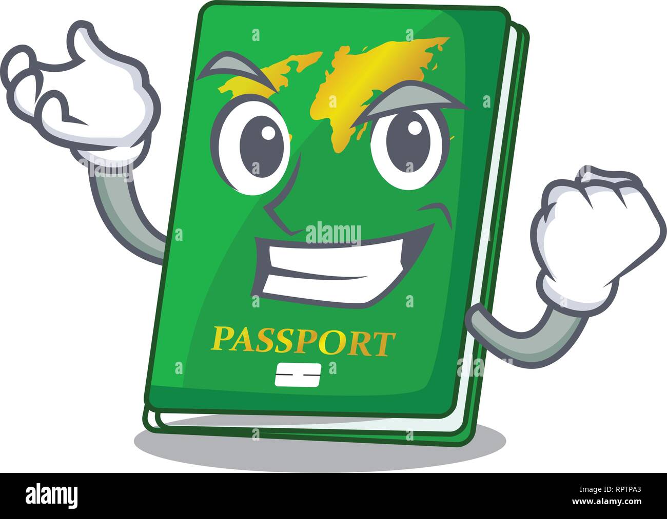 Successful green passport in the cartoon shape Stock Vector Image & Art ...