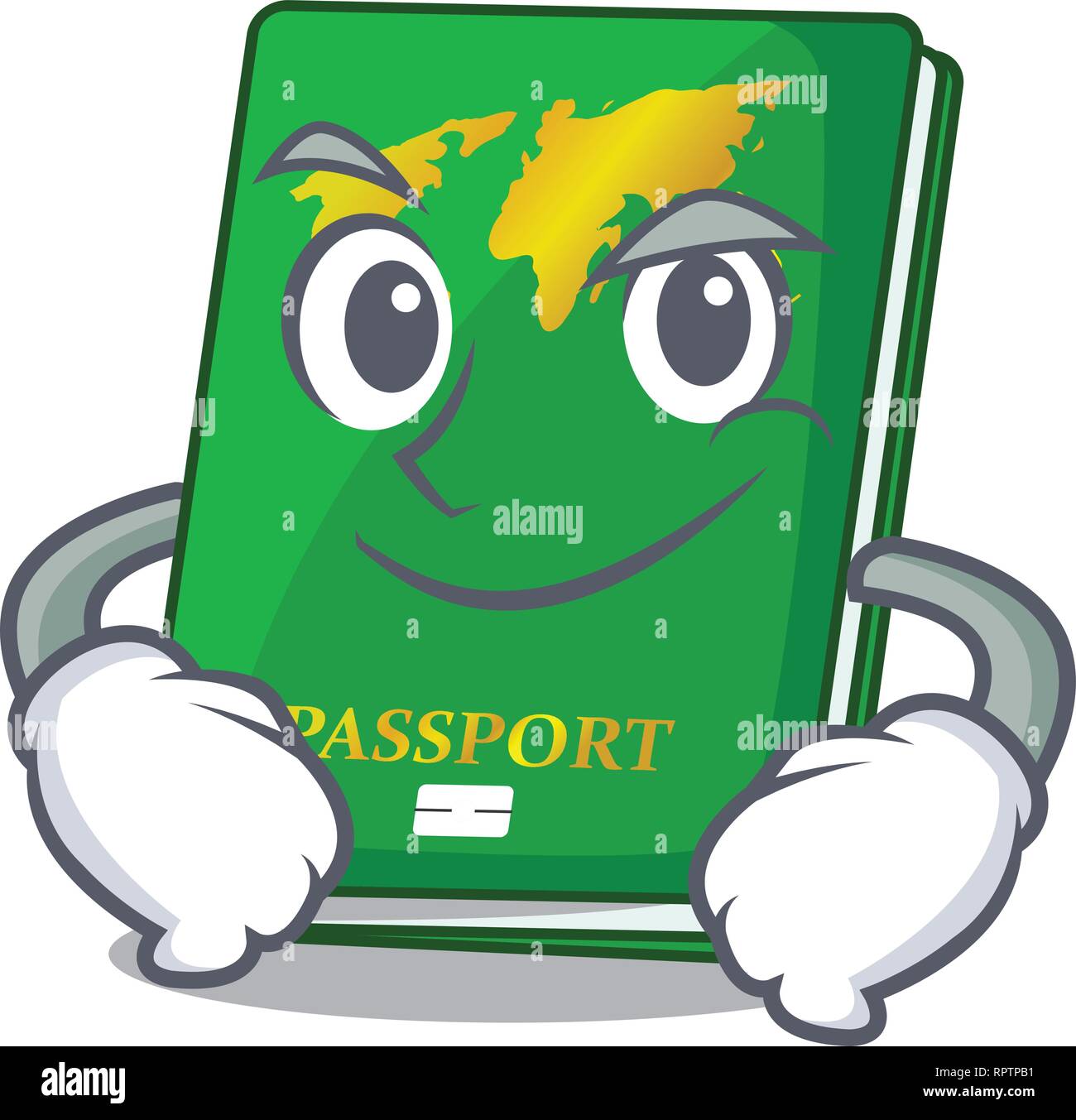 Smirking green passport in the cartoon shape Stock Vector Image & Art ...