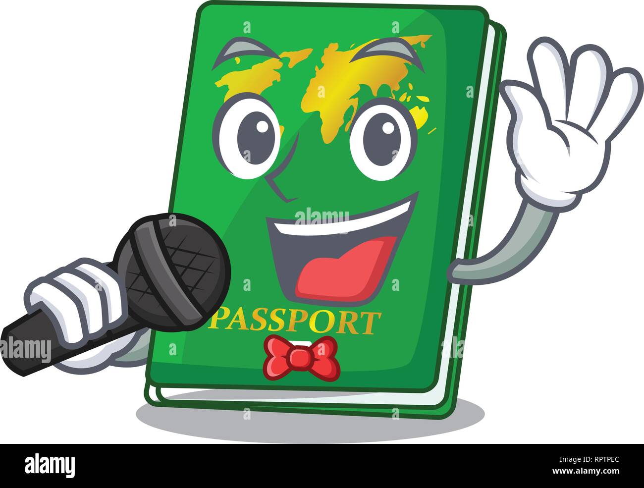 Singing green passports isolated in the cartoons Stock Vector Image ...