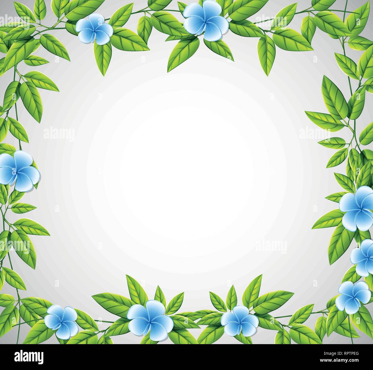 Blue flower nature frame illustration Stock Vector Image & Art - Alamy