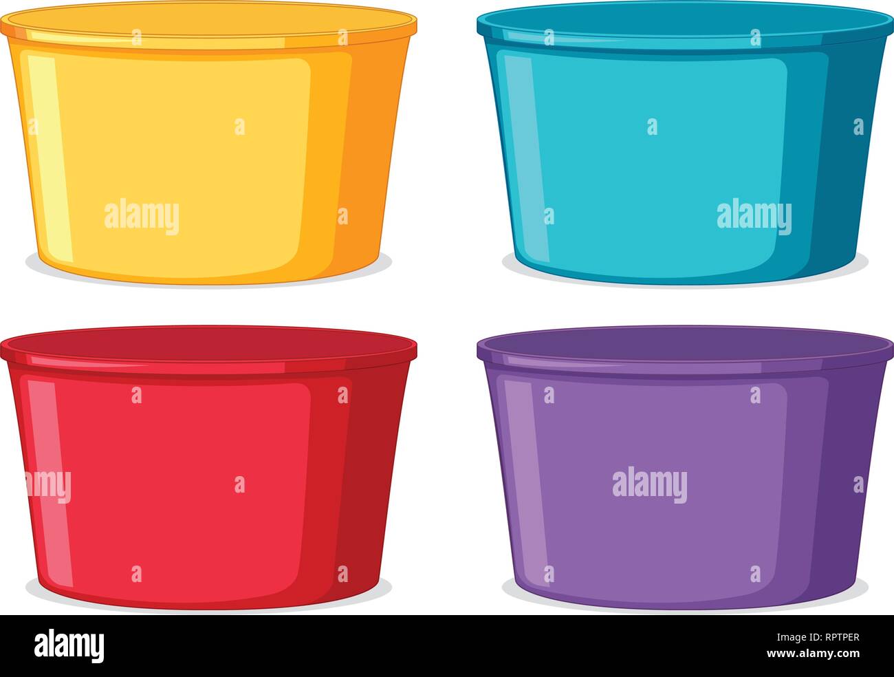Set of colorful buckets illustration Stock Vector Image & Art - Alamy