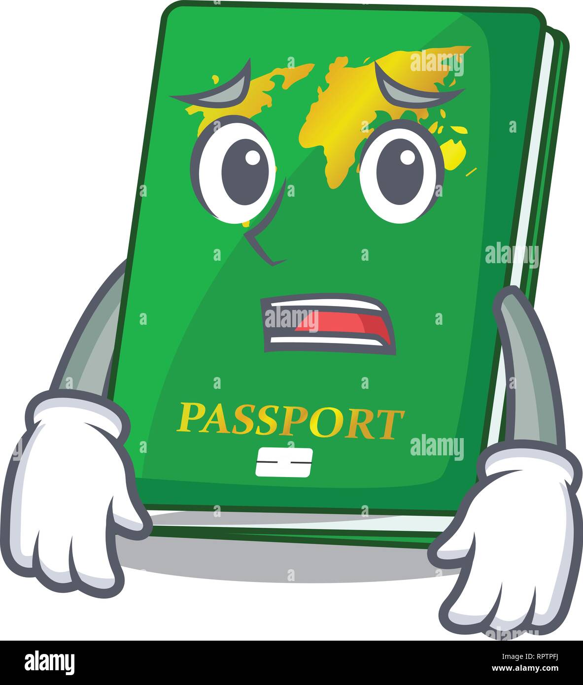 Afraid green passports isolated in the cartoons Stock Vector Image ...