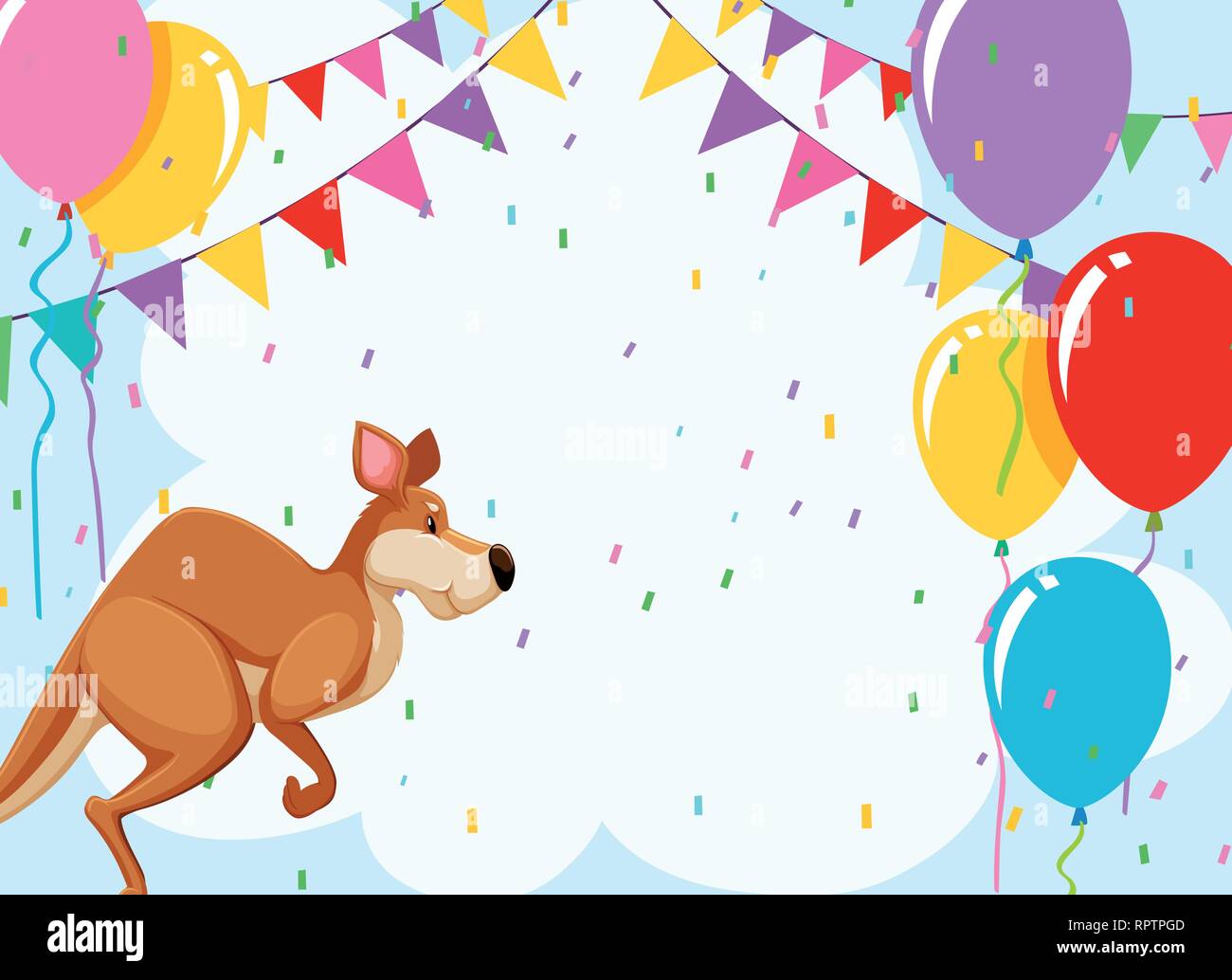 Jumping kangaroo party card illustration Stock Vector Image & Art - Alamy