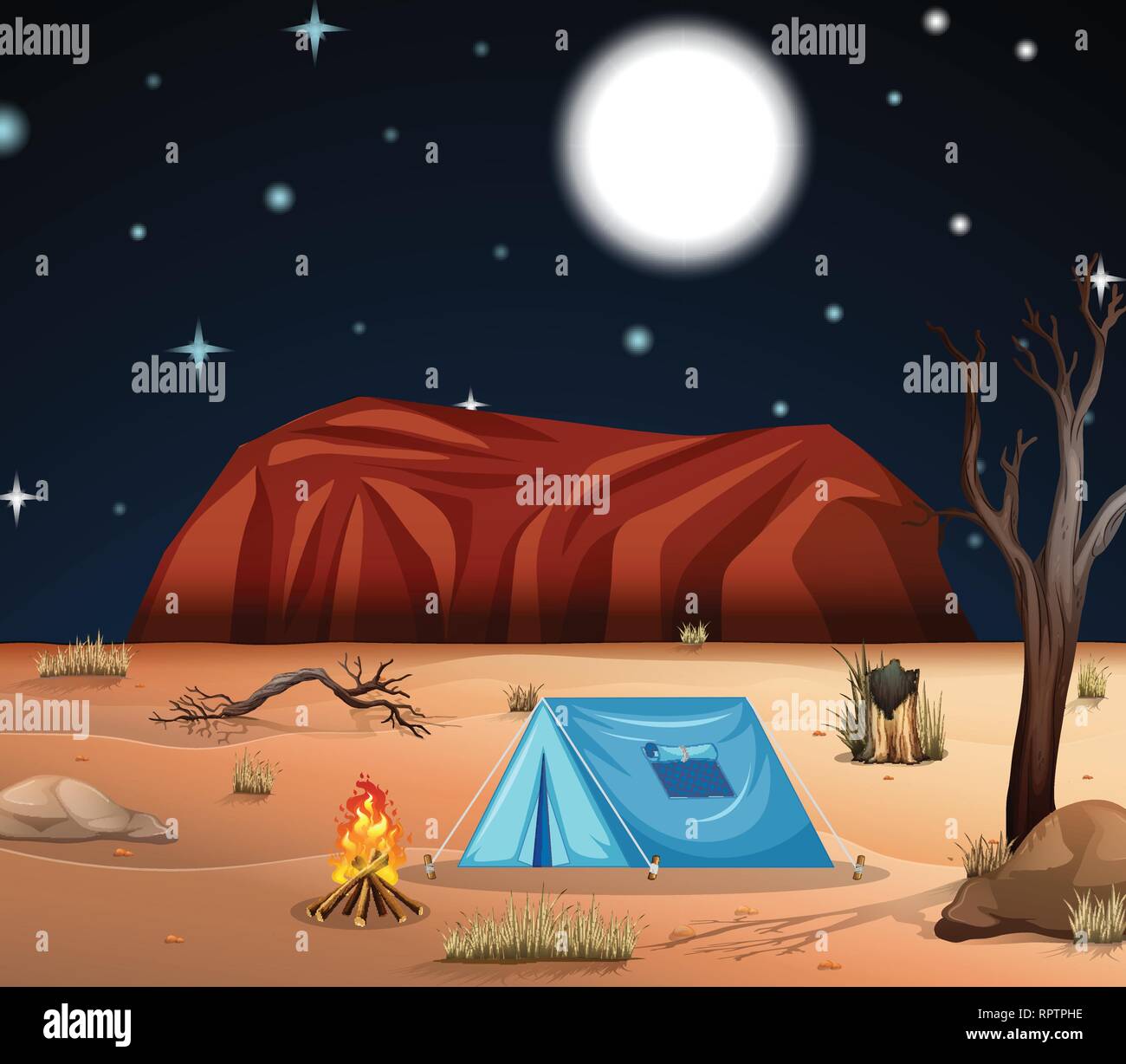 When camping in the desert Stock Vector Images - Alamy