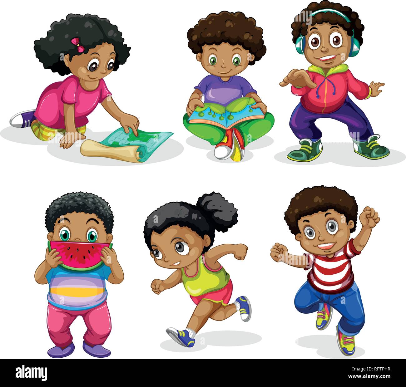 Set of african children illustration Stock Vector Image & Art - Alamy