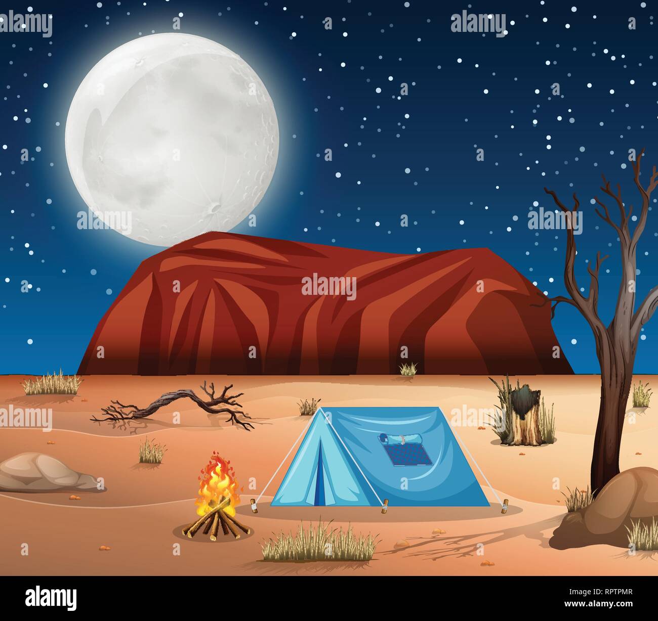 Camping at the desert illustration Stock Vector Image & Art - Alamy