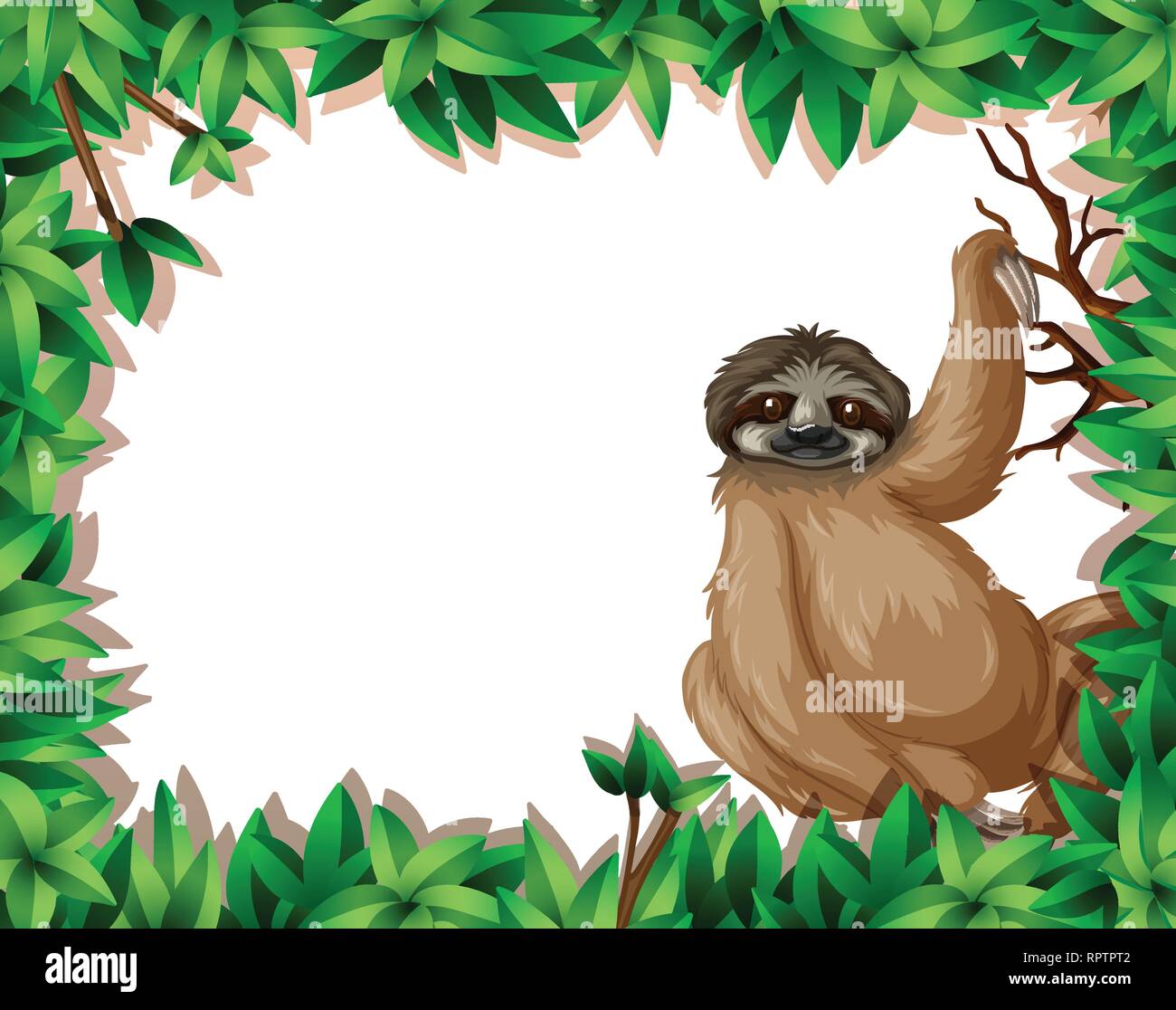 A sloth in nature frame illustration Stock Vector Image & Art - Alamy