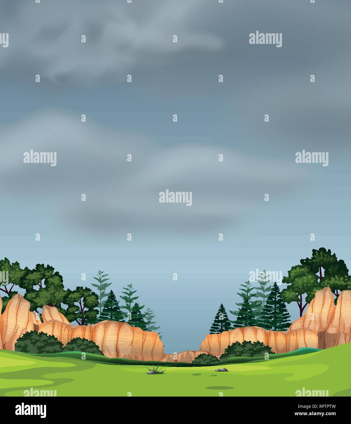 Stormy sky nature scene illustration Stock Vector Image & Art - Alamy
