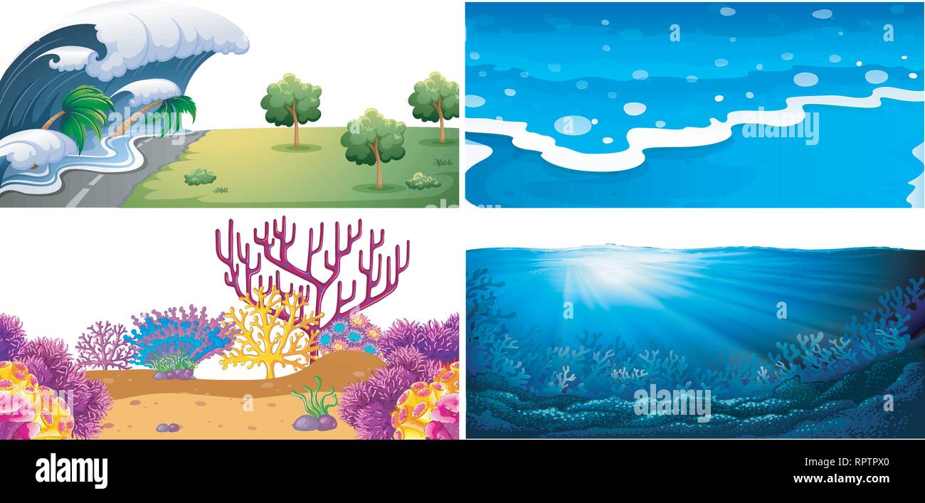 Set of water scenes illustration Stock Vector Image & Art - Alamy