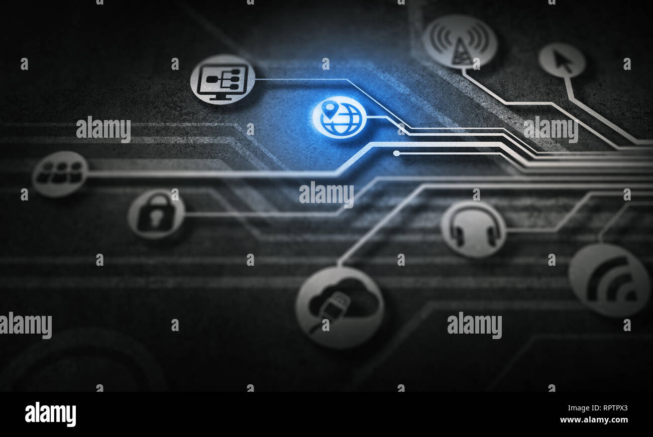 Digital background with social interaction and connection concept Stock ...