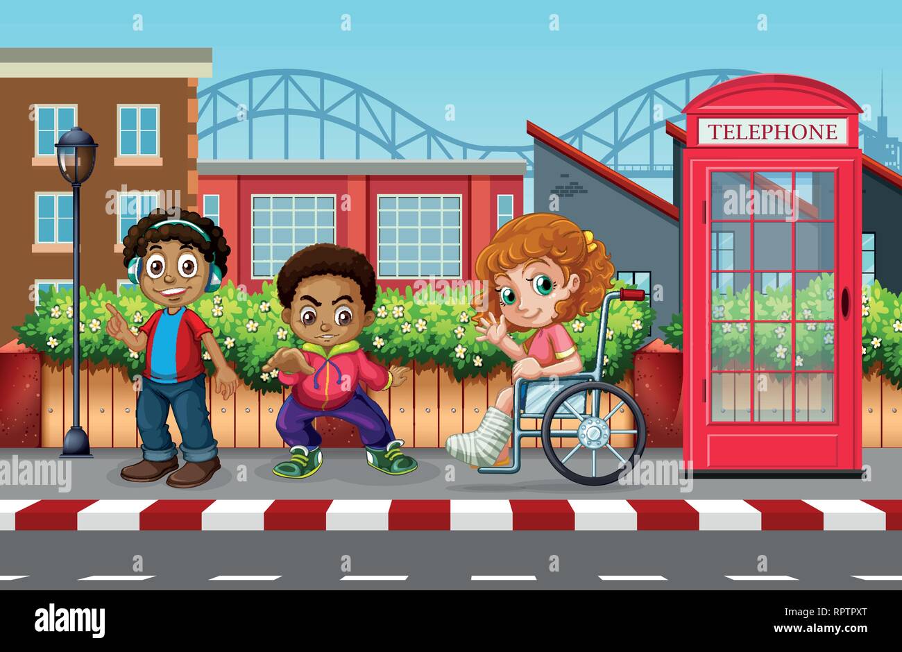 Children street drawing in Stock Vector Images - Alamy