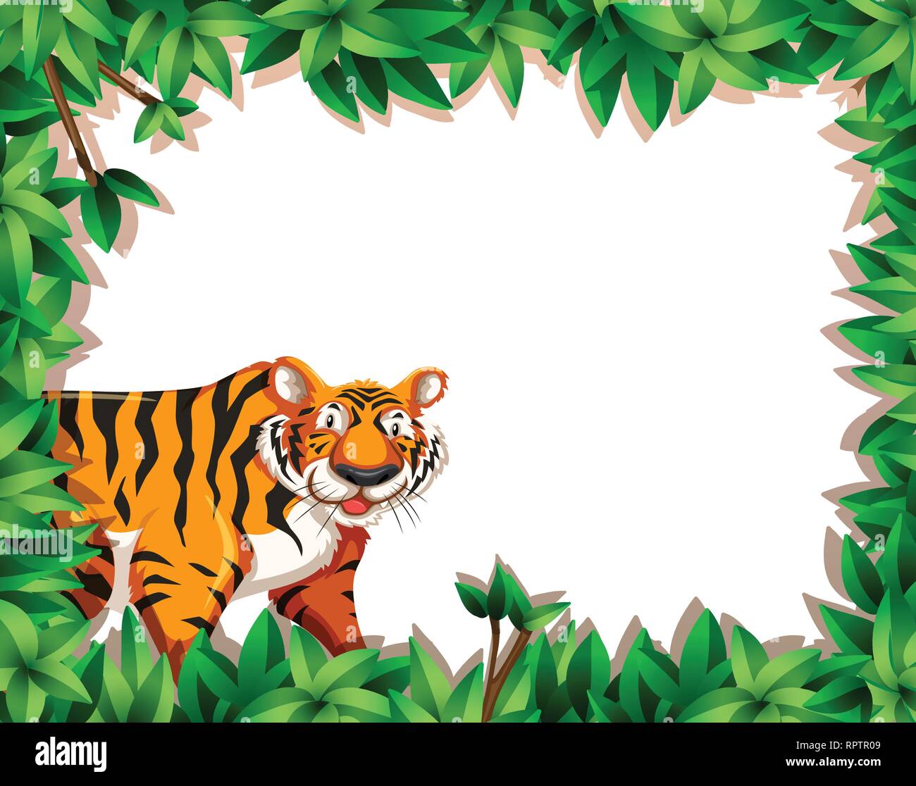 Tiger nature frame border illustration Stock Vector Image & Art - Alamy
