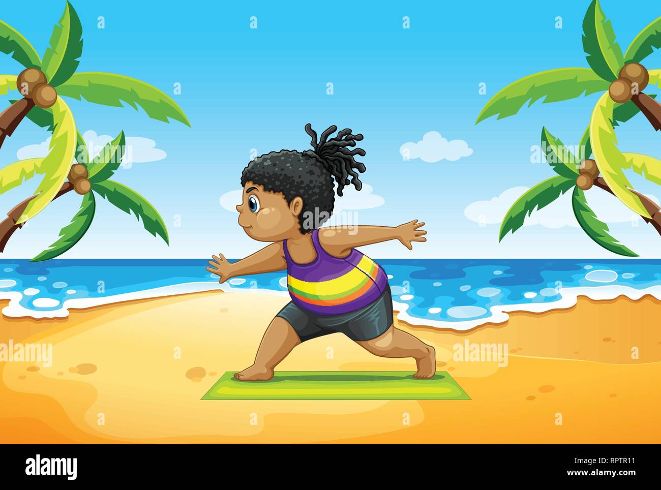 Beach scene exercise Stock Vector Images - Alamy
