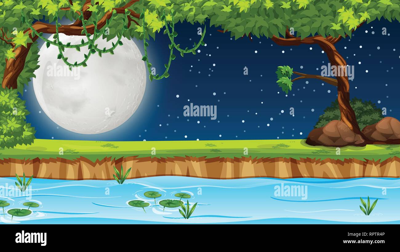 Night time illustration hi-res stock photography and images - Alamy