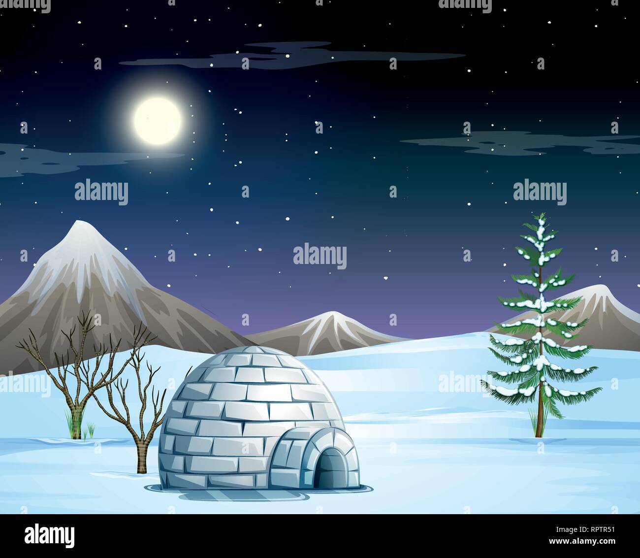 igloo in snow scene illustration Stock Vector Image & Art - Alamy