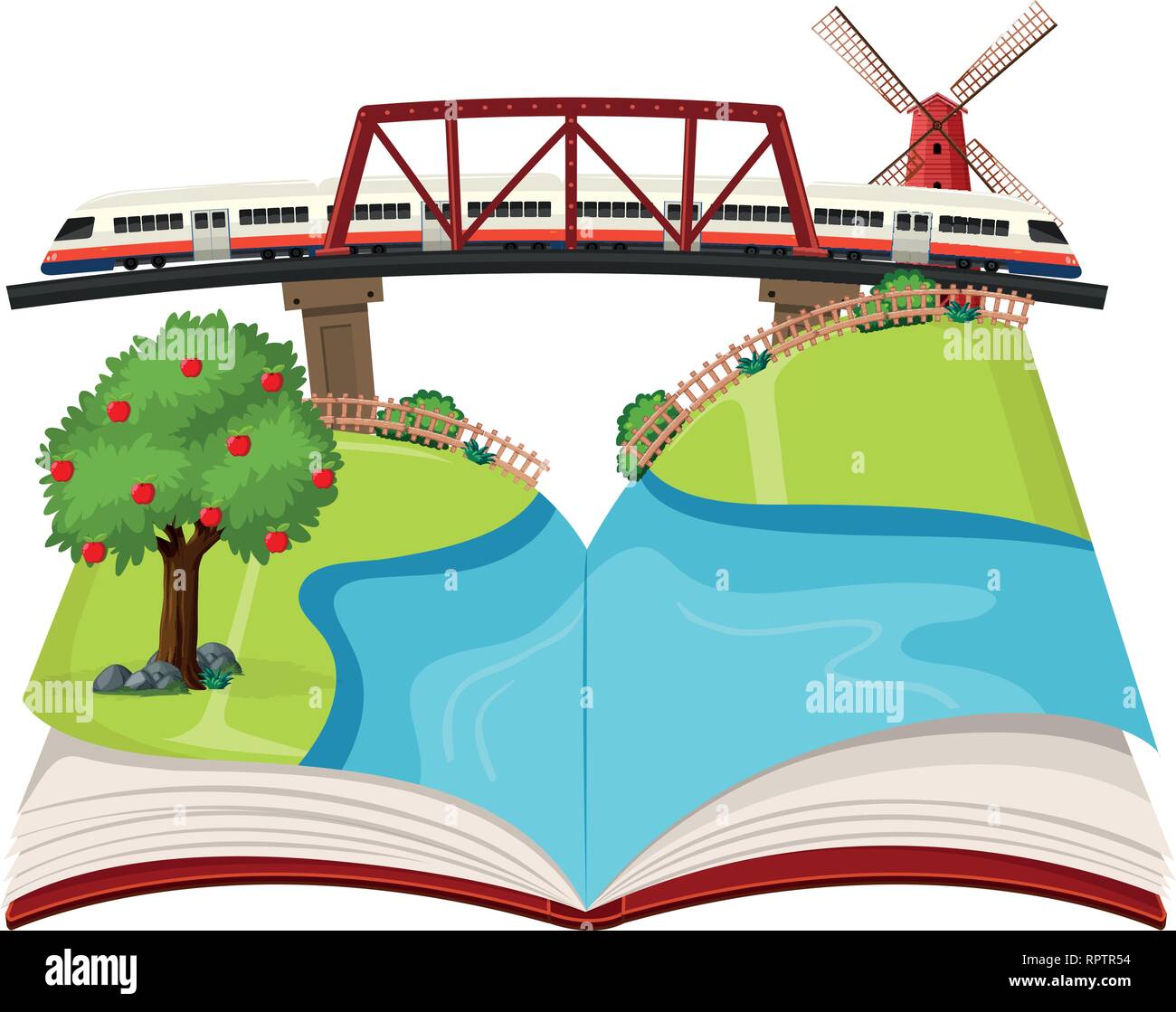 Train on bridge book hi-res stock photography and images - Alamy