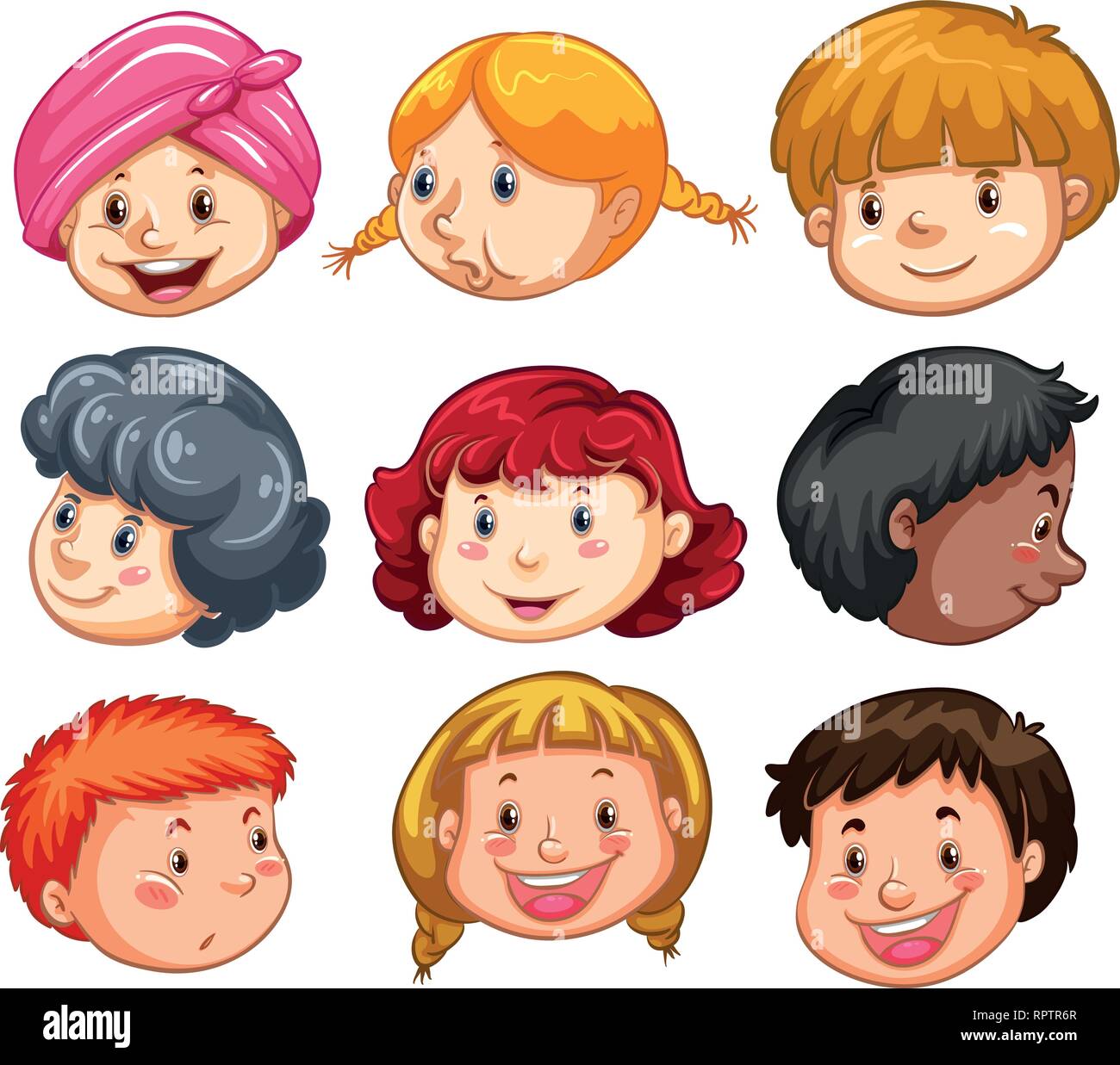 Set of peoples heads illustration Stock Vector Image & Art - Alamy
