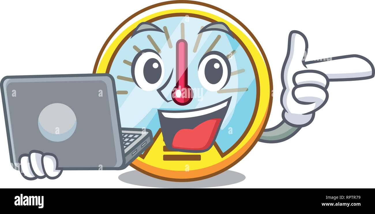 With laptop speedometer in the a cartoon shape Stock Vector Image & Art ...