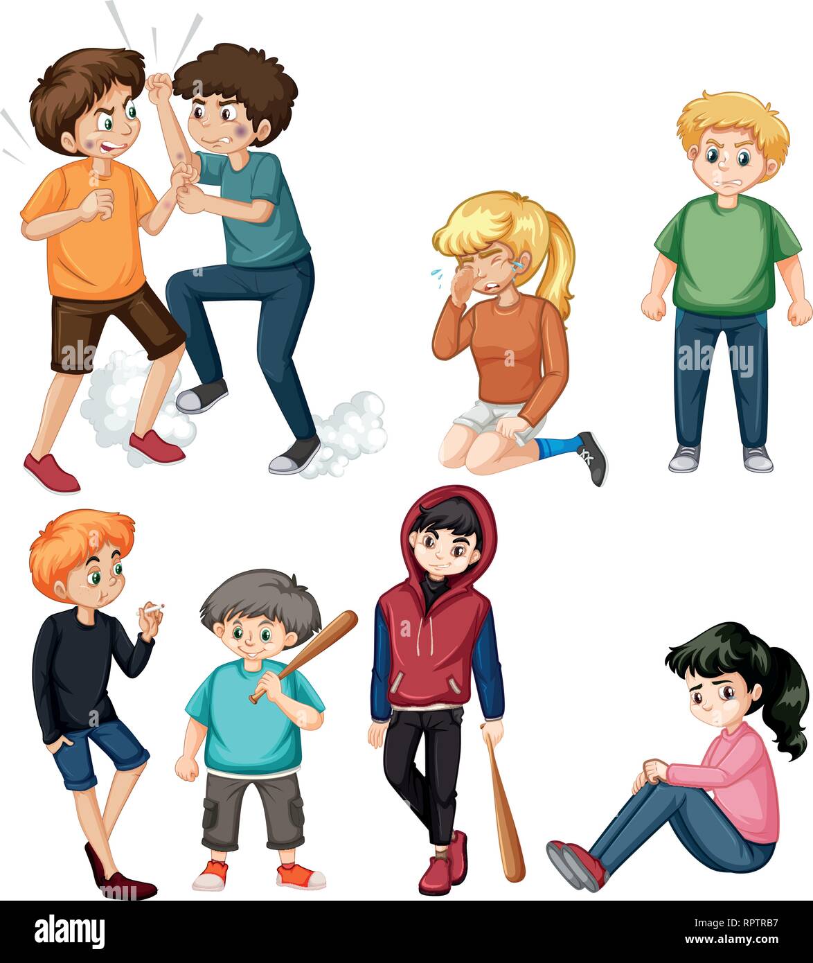 Set of problem teen illustration Stock Vector Image & Art - Alamy