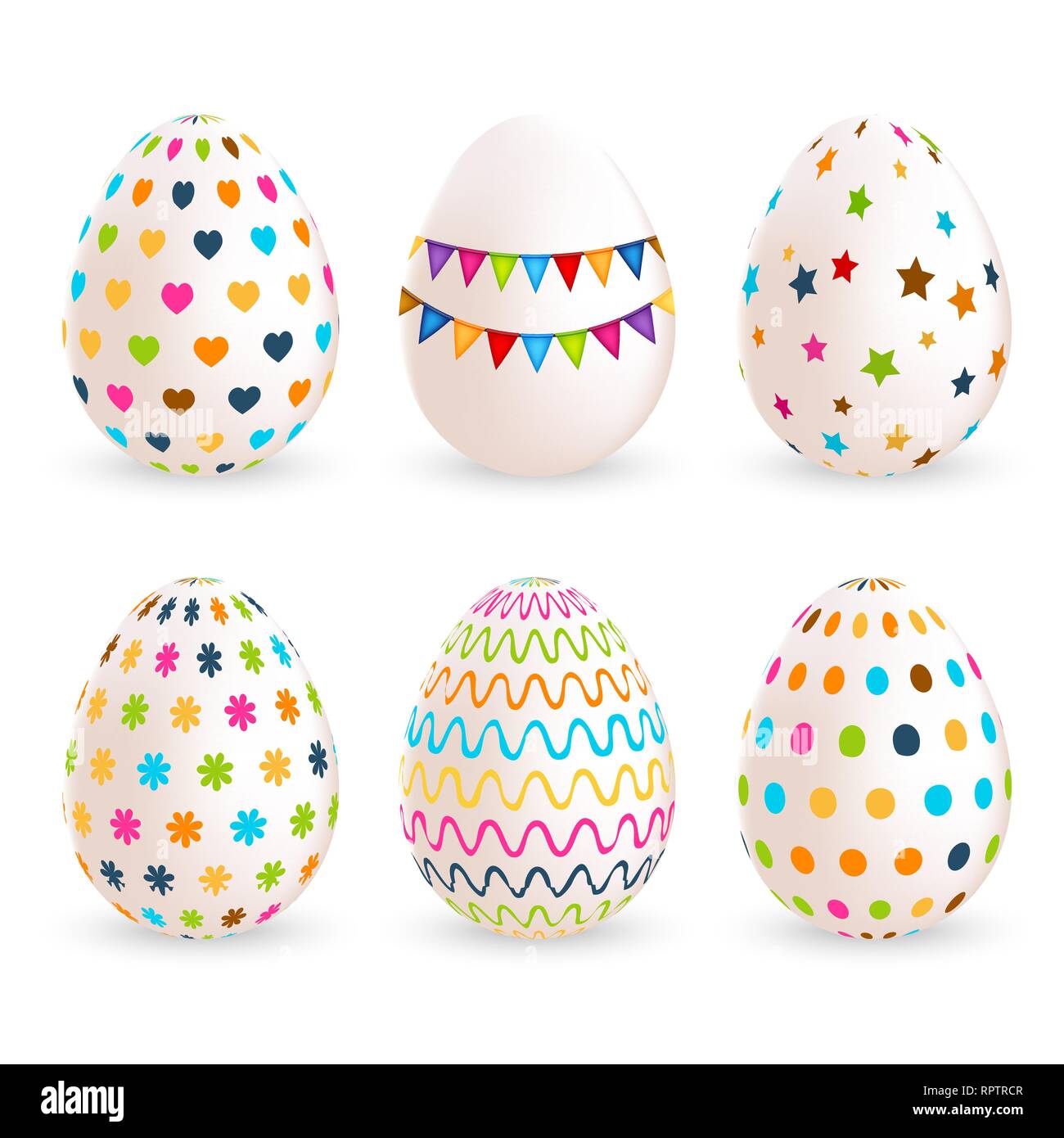 Colorful Easter eggs set. Vector illustration Stock Vector Image & Art ...