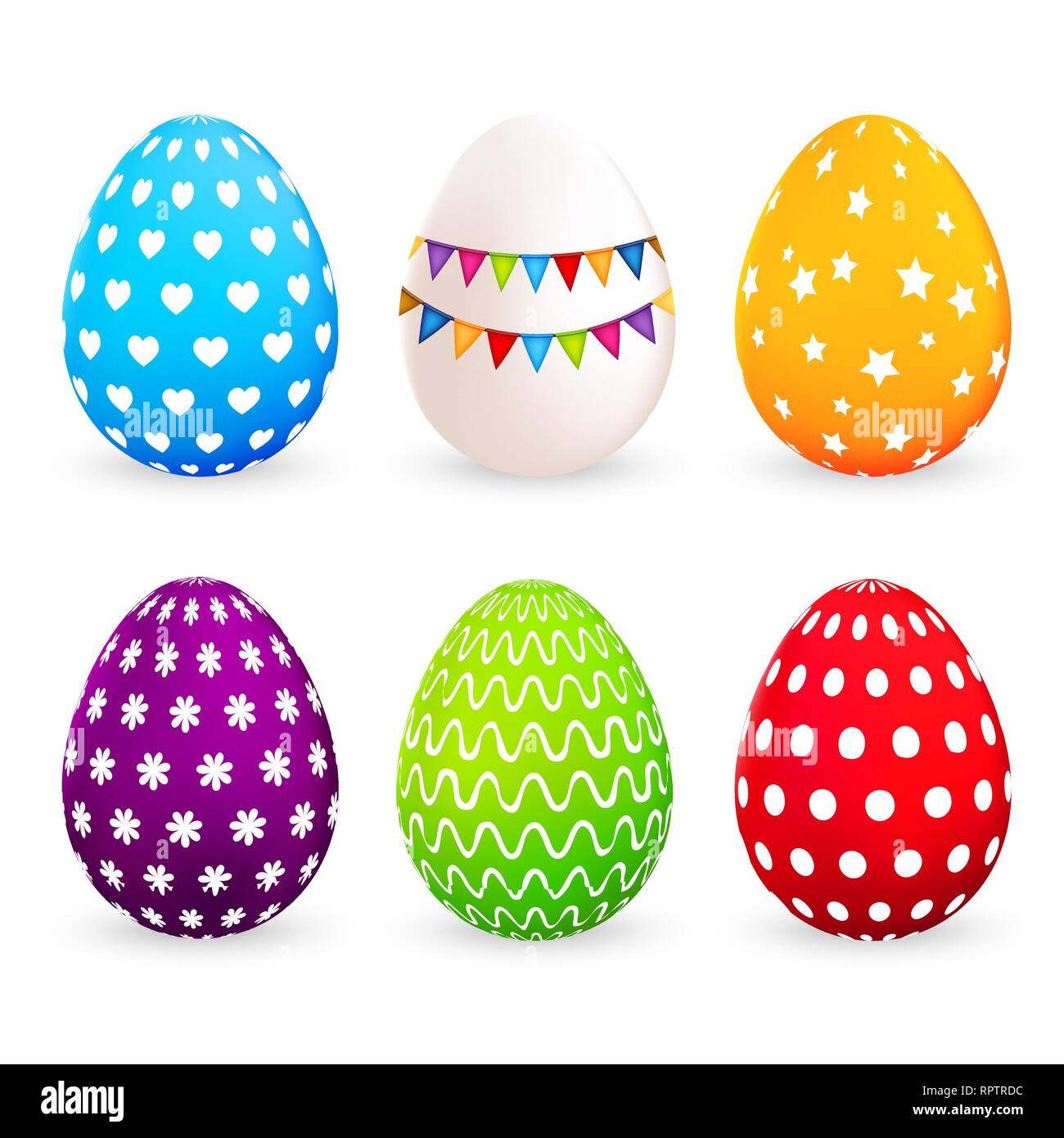Colorful Easter eggs set. Vector illustration Stock Vector Image & Art - Alamy