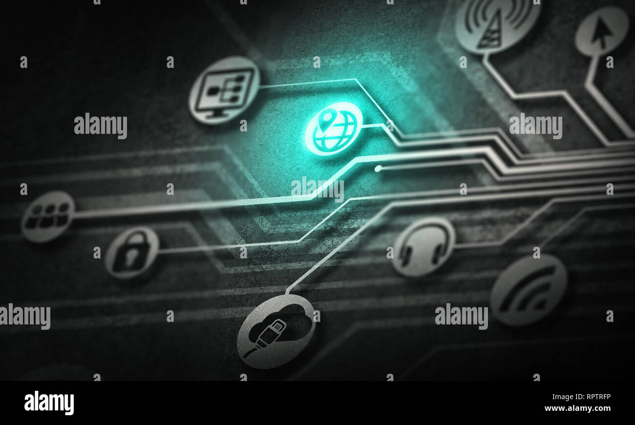 Digital background with social interaction and connection concept Stock ...