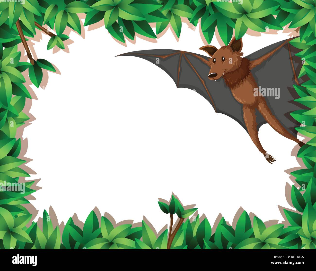Bat in nature frame illustration Stock Vector Image & Art - Alamy