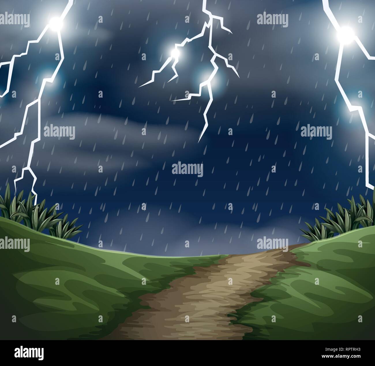 Outdoor storm landscape scene illustration Stock Vector Image & Art - Alamy
