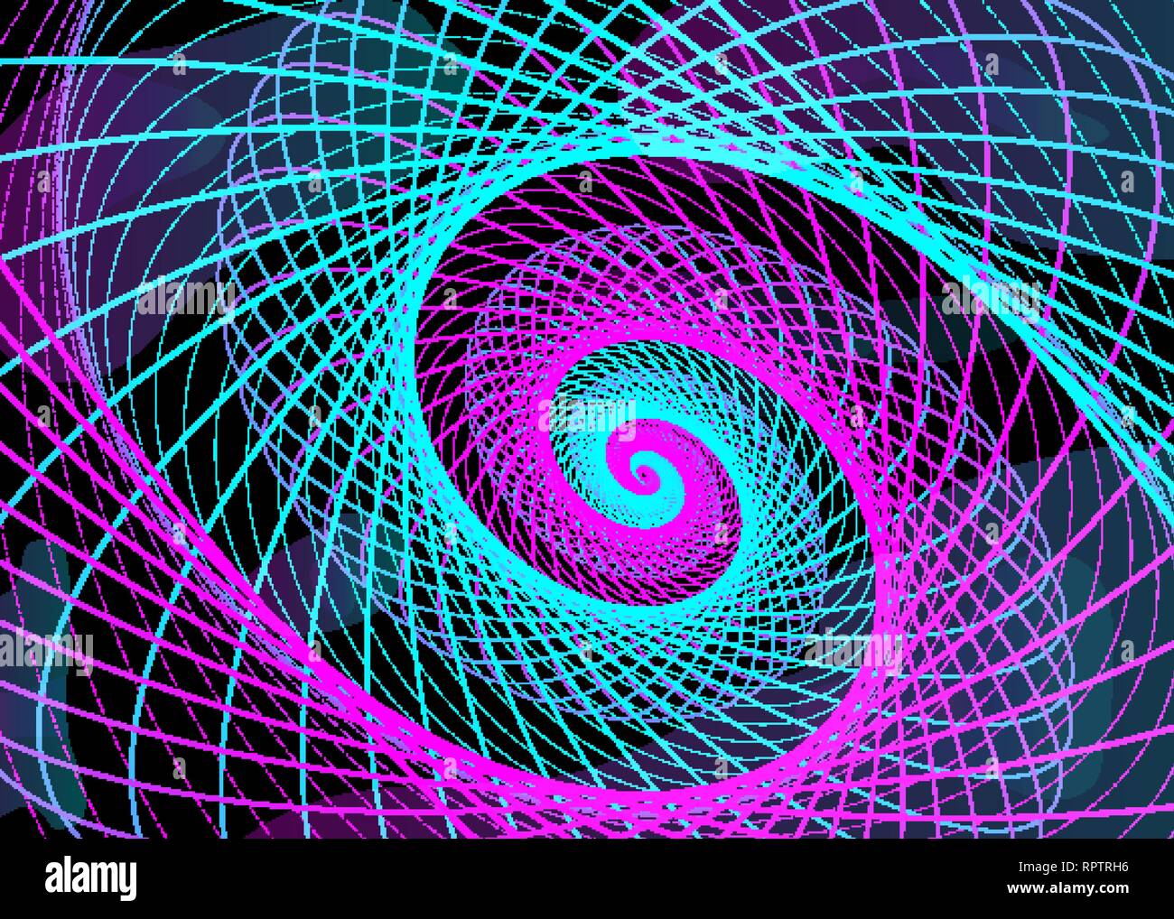 Abstract neon shape, futuristic wavy fractal background. Vector ...