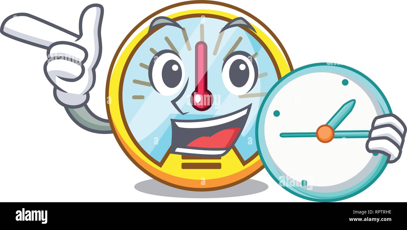 With clock speedometer is displayed in character car Stock Vector Image ...