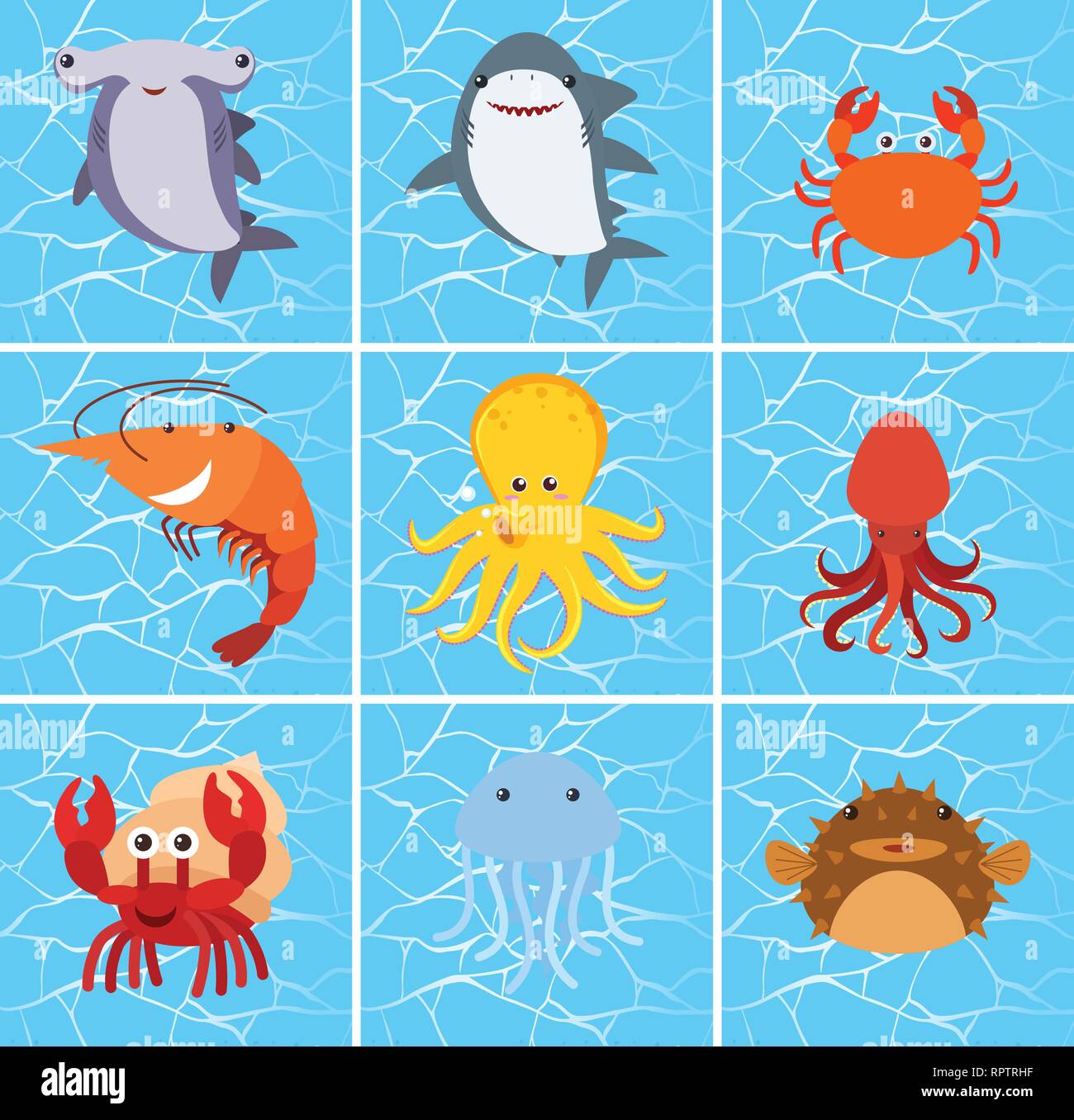 Hammerhead shark cartoon character Stock Vector Images - Alamy