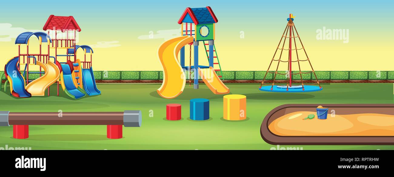 Empty playground with equipment illustration Stock Vector Image & Art ...
