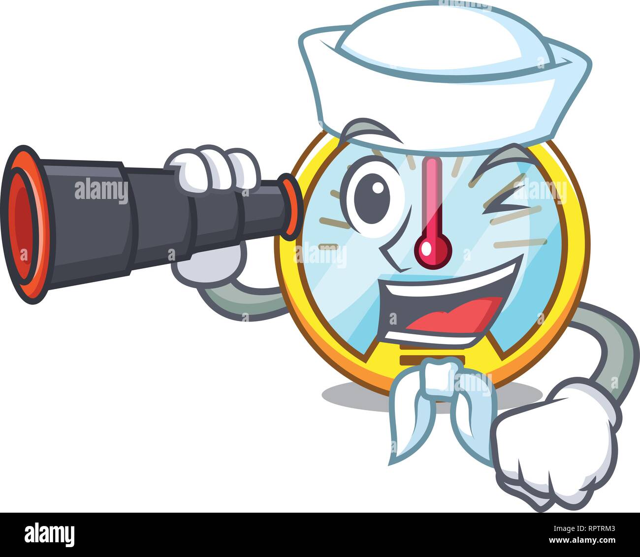 Sailor with binocular speedometer isolated with in the mascot Stock ...