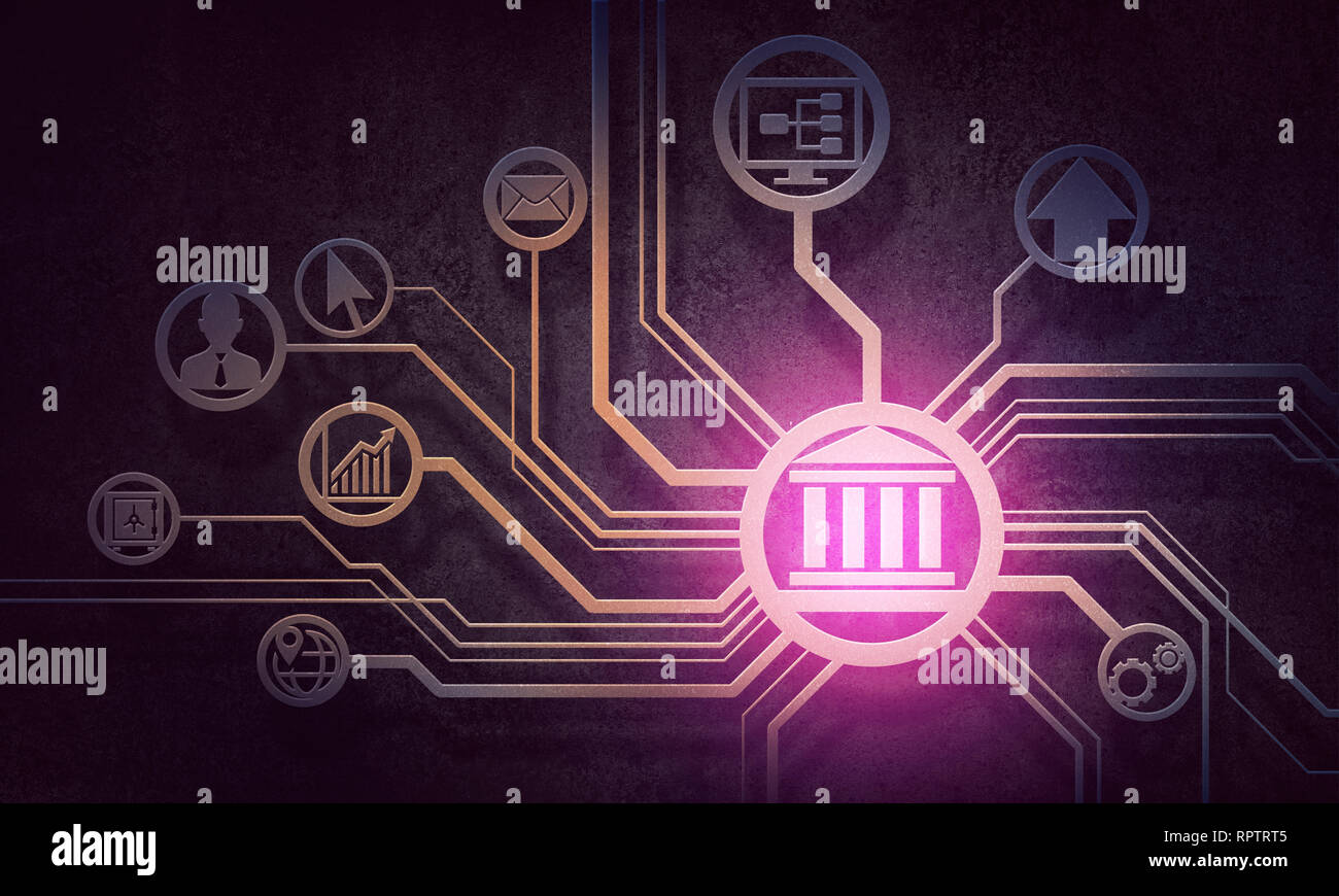 Digital background with social interaction and connection concept Stock ...