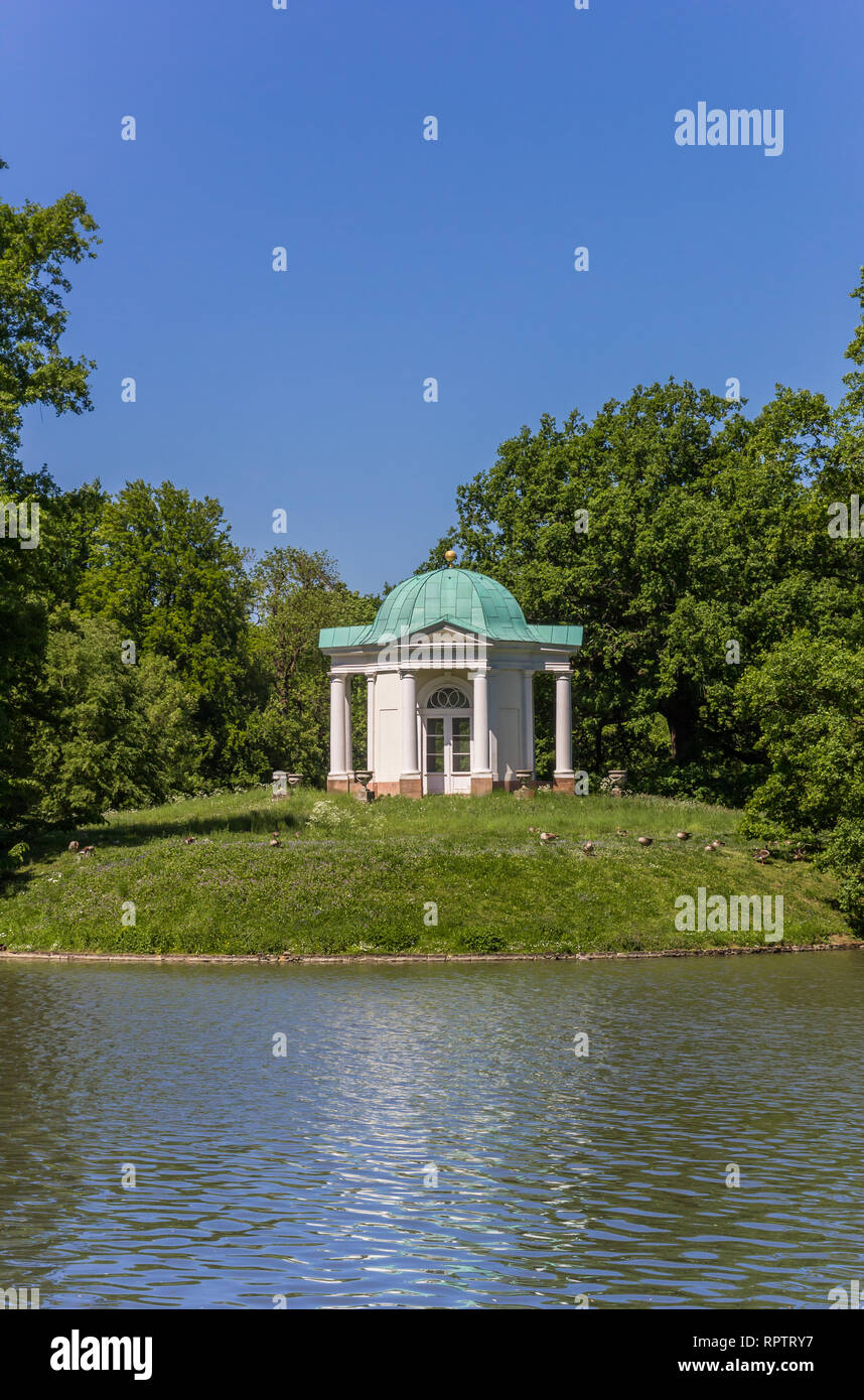 Little temple on the Swan Island in Kassel, Germany Stock Photo - Alamy