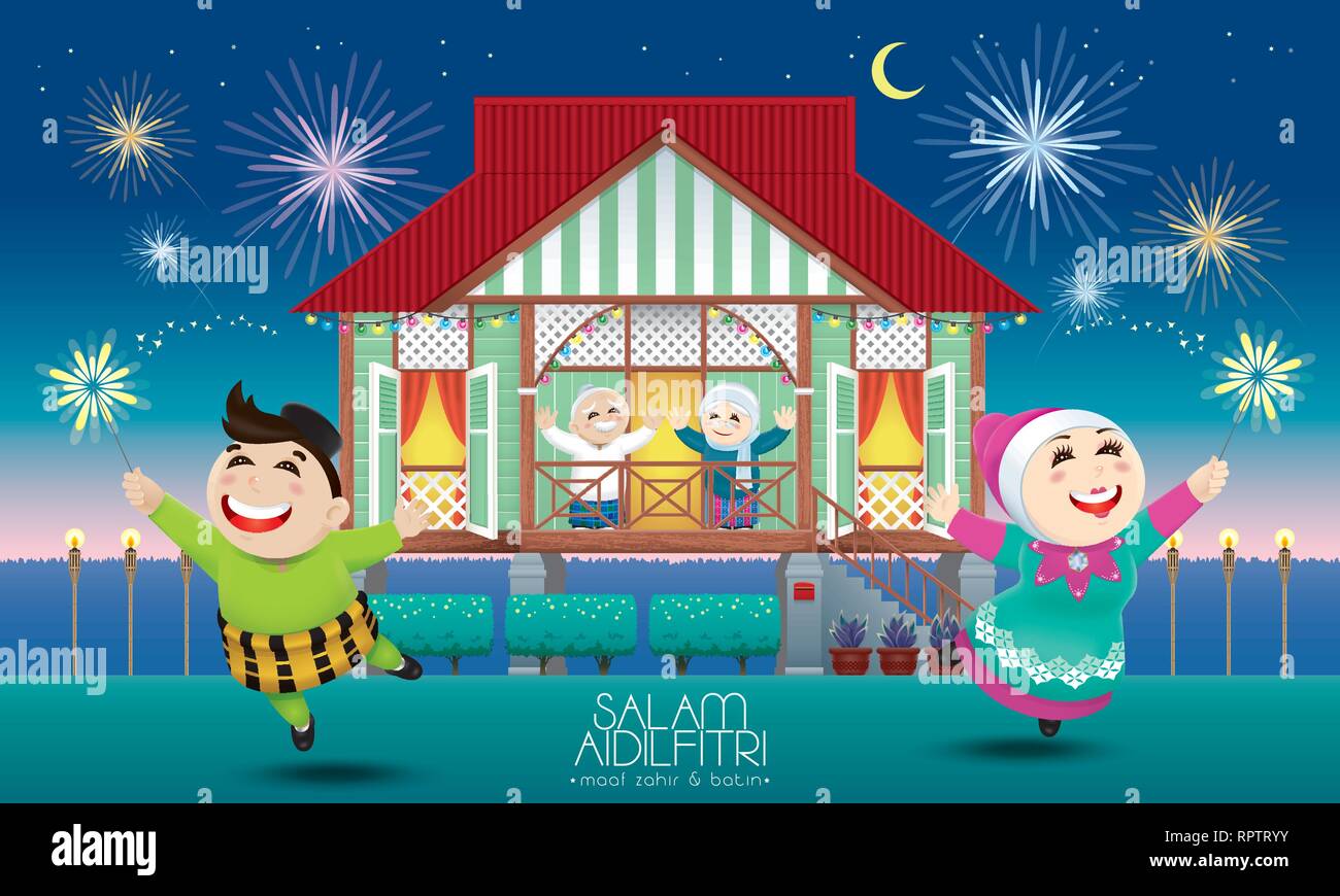 Malay traditional house Stock Vector Images - Alamy