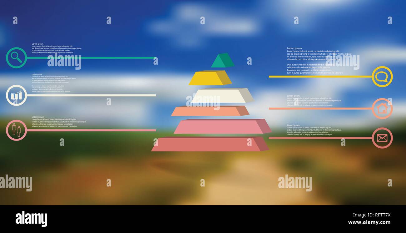 3D illustration infographic template. The embossed triangle is divided ...