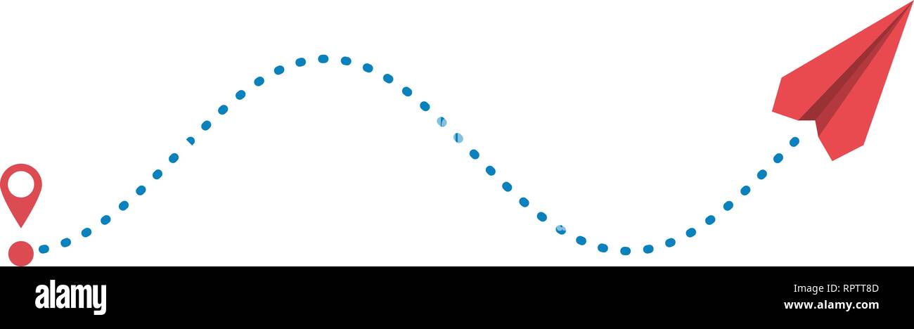 Paper plane and path Stock Vector Image & Art - Alamy