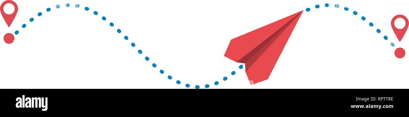 Paper plane and path Stock Vector Image & Art - Alamy