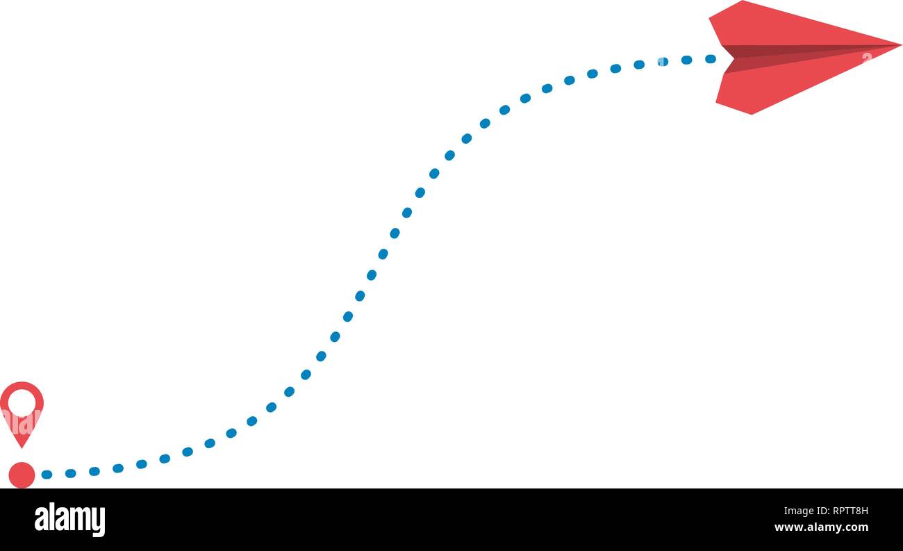 Paper plane and path Stock Vector Image & Art - Alamy