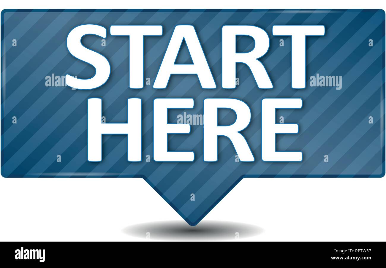 start here square modern pop comic speech bubble Stock Vector Image ...