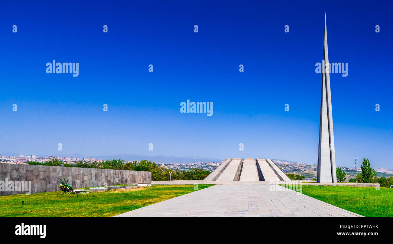 The Armenian Genocide memorial complex in Yerevan, Armenia Stock Photo ...