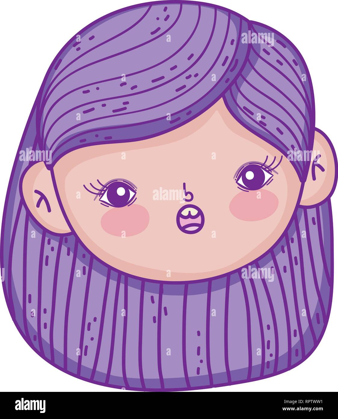 cute little girl head character Stock Vector Image & Art - Alamy