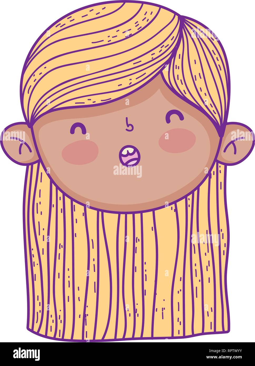 cute little girl head character Stock Vector Image & Art - Alamy