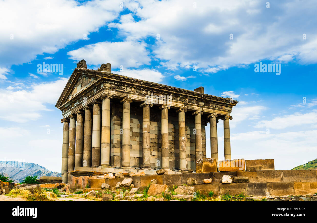 Garni Pagan Temple, the hellenistic temple in Republic of Armenia Stock ...