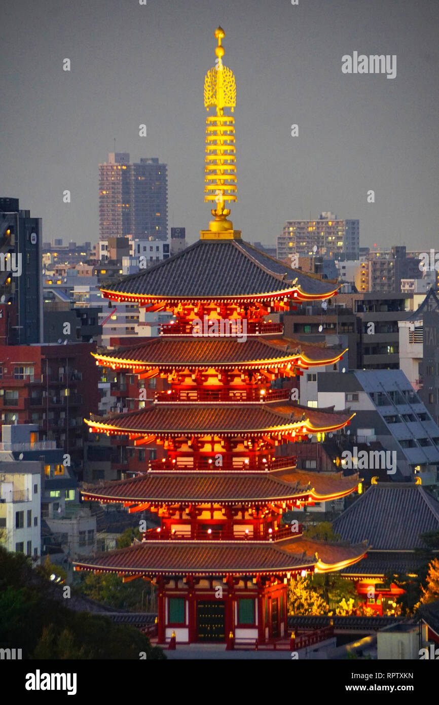 Five story pagoda of senso ji hi-res stock photography and images - Alamy