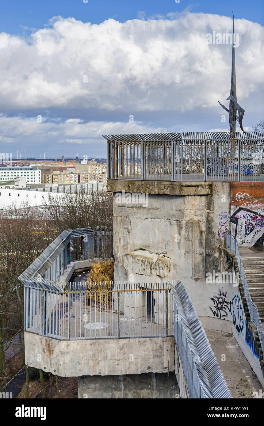Partially demolished G-Tower of Flak towers Humboldthain, above-ground ...