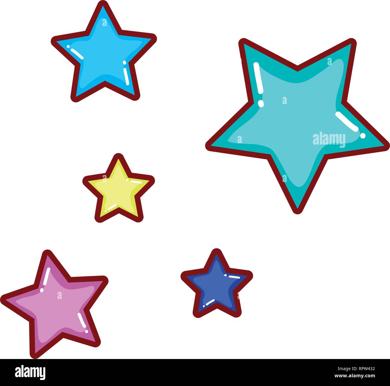 cute stars group icons Stock Vector Image & Art - Alamy